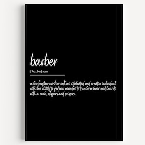Barber Definition Print - Etsy