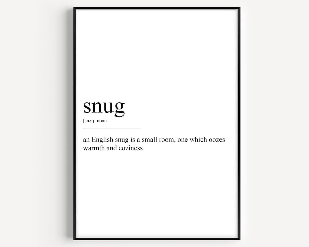 Snug Definition Print - Etsy