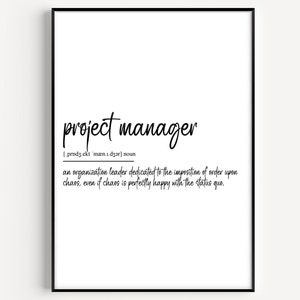 Project Manager Definition Print - Etsy