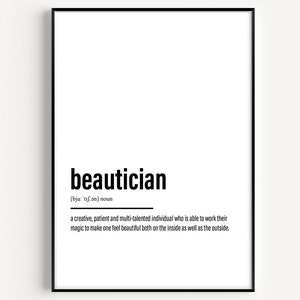Beautician Definition Print - Etsy