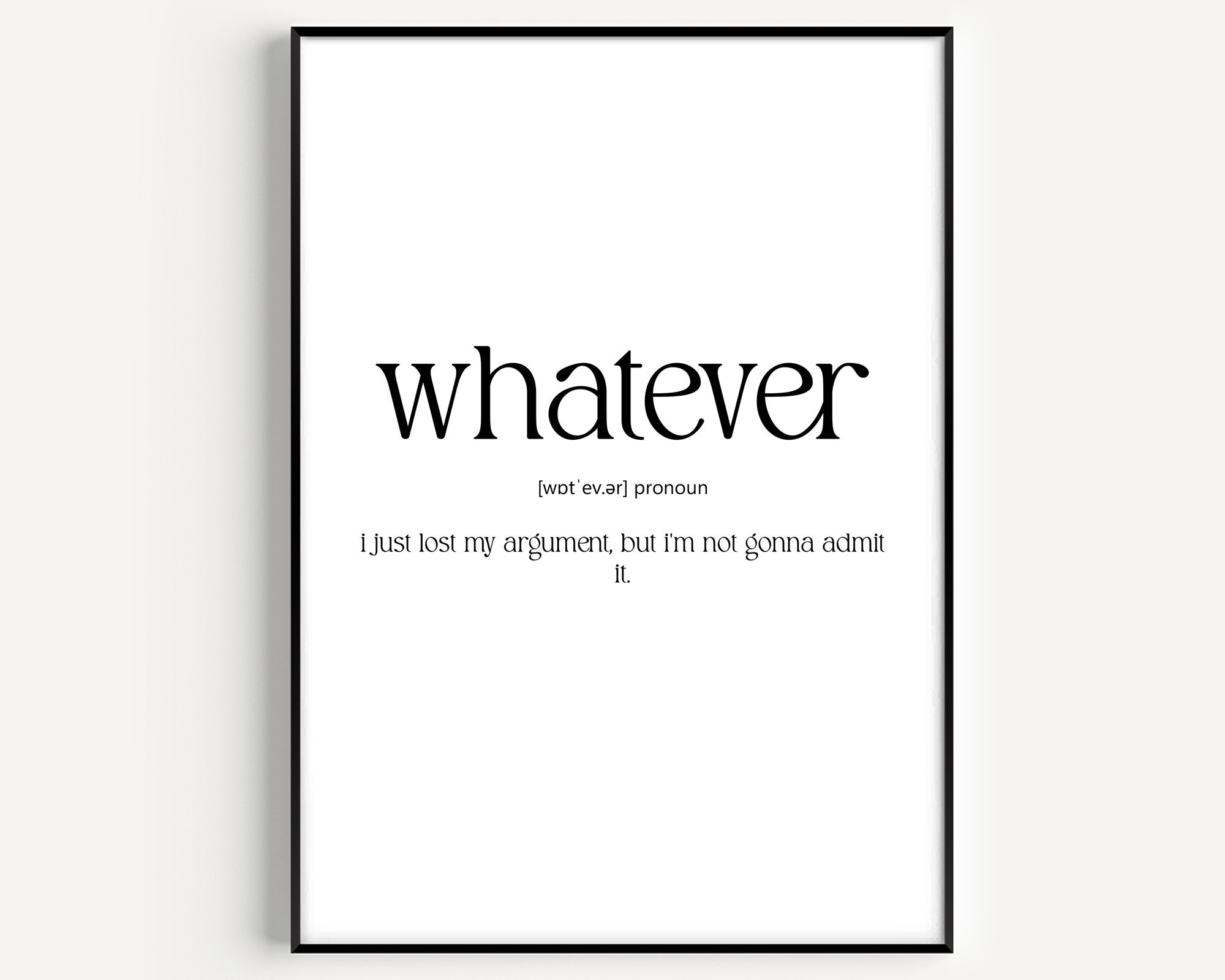 Whatever Definition Print - Etsy
