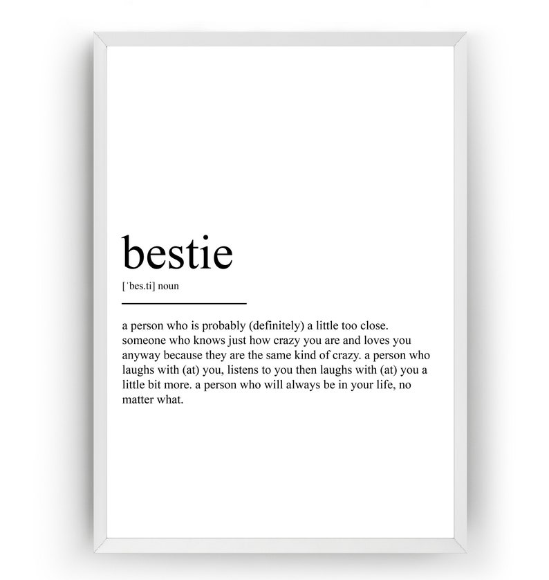 Bestie Definition Print - Etsy