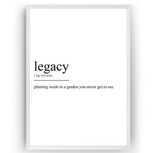 Legacy Definition Print | Etsy