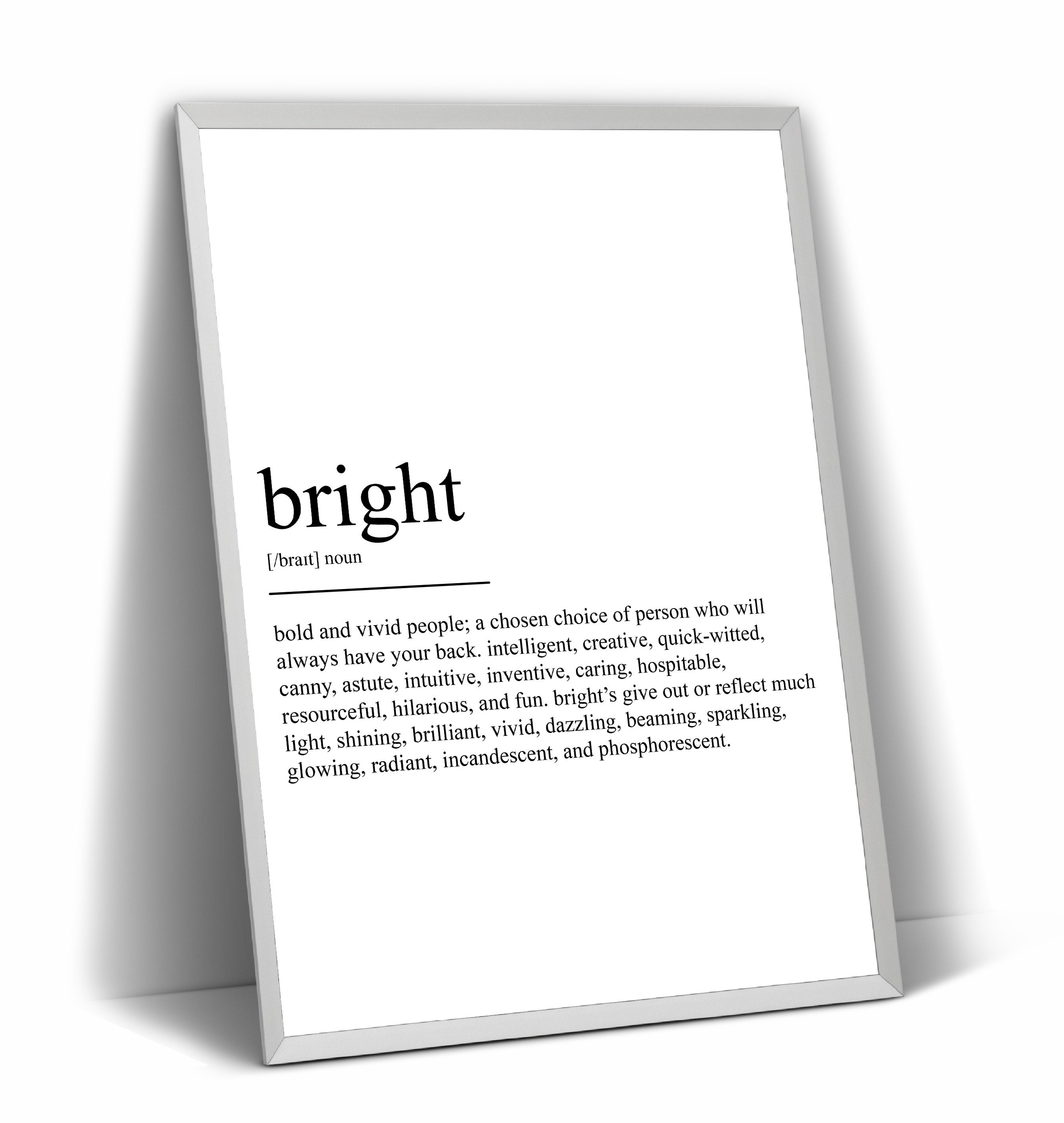 Bright Definition Print - Etsy