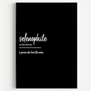 Selenophile Definition Print - Etsy