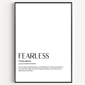 Fearless Definition Print - Etsy