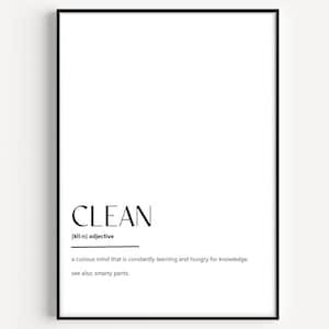 Clean Definition Print - Etsy