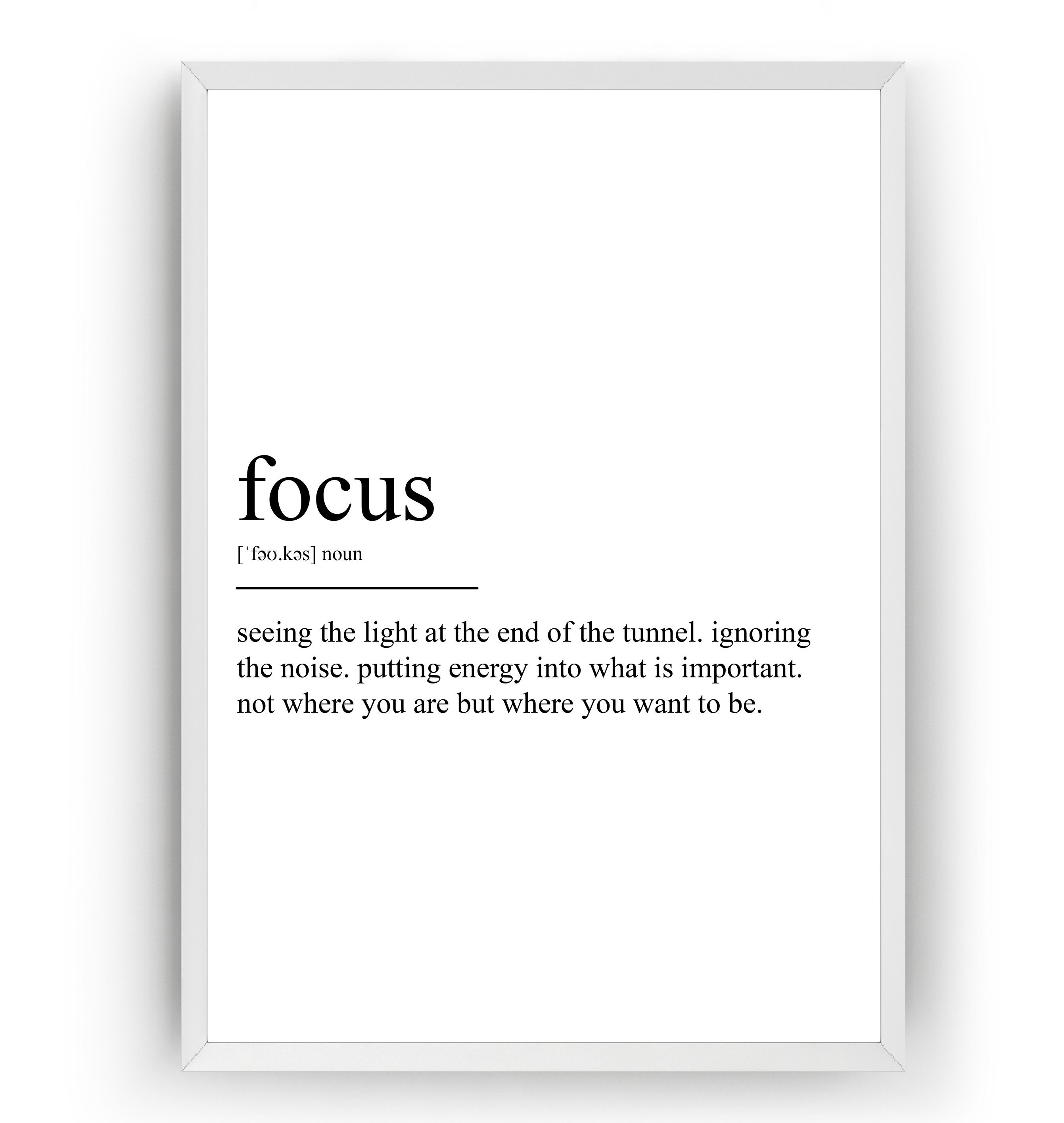 Focus Definition Print | Etsy