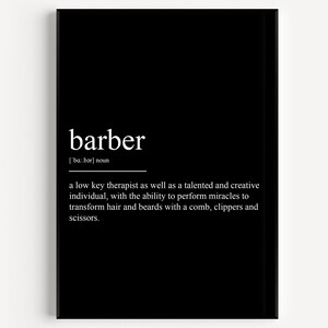 Barber Definition Print - Etsy