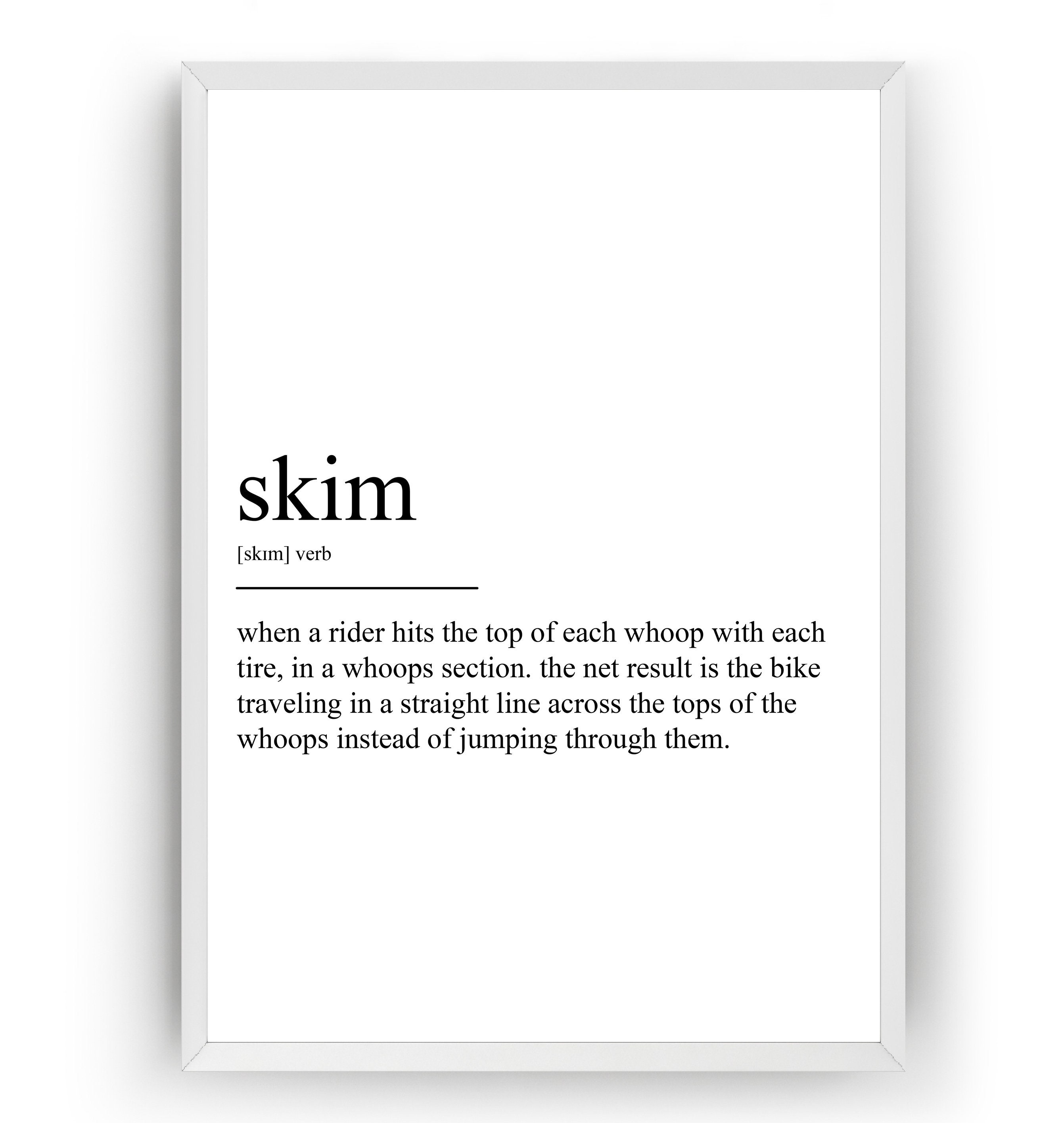 Skim Definition Print - Etsy Ireland