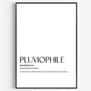 Pluviophile Definition Print - Version 2 - Etsy UK