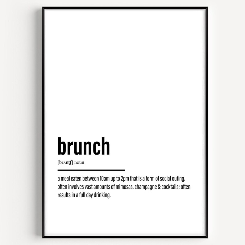 Brunch Definition Print - Etsy