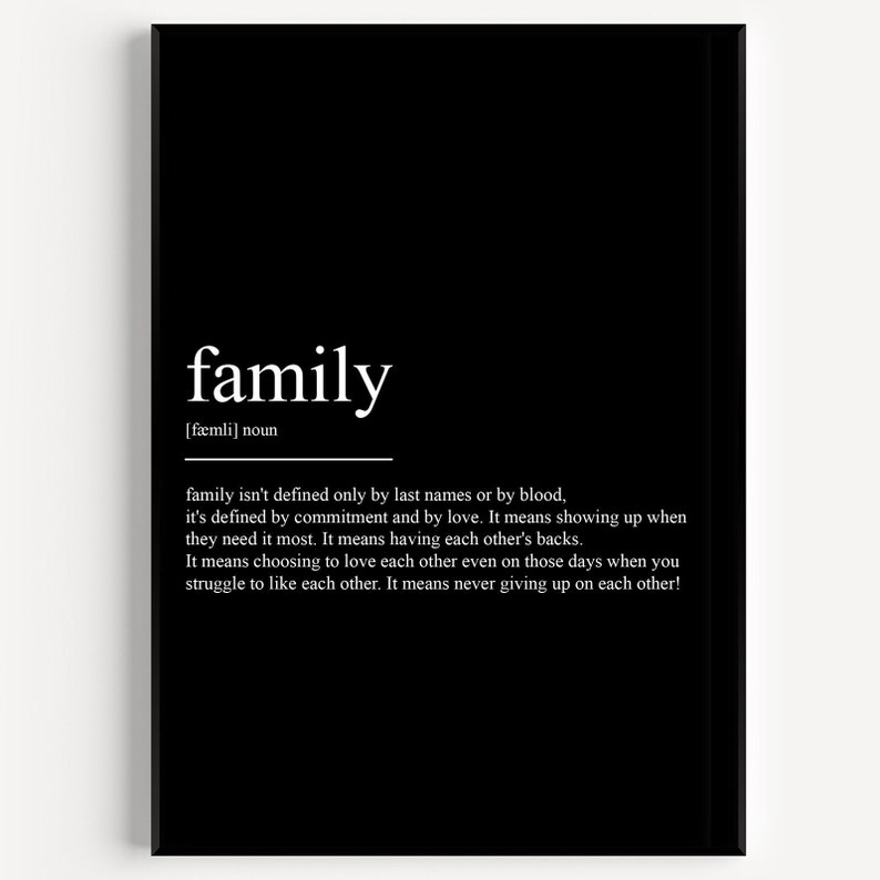 Family Definition Print - Version 2 - Etsy