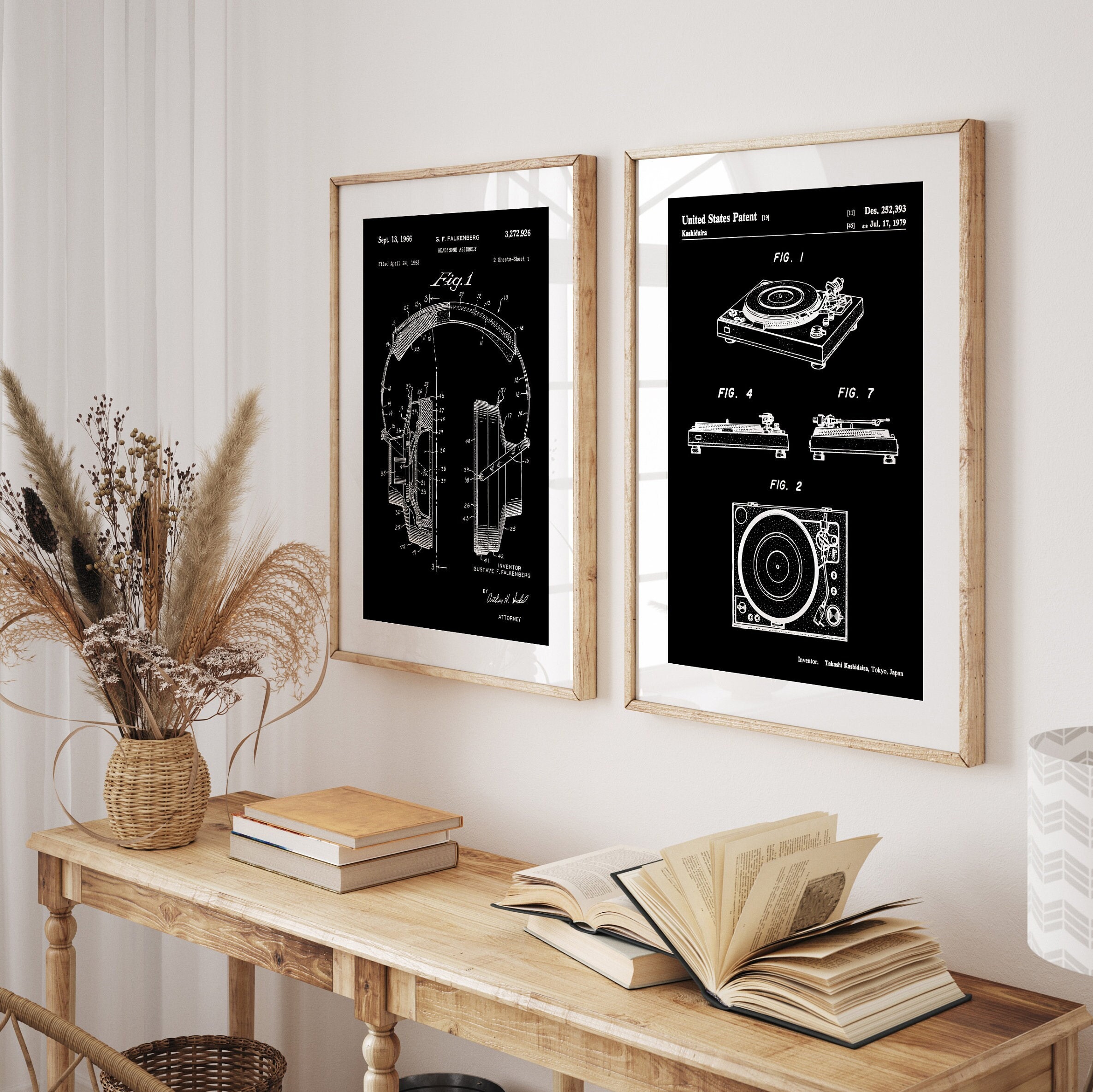 DJ Audio Set of 2 Patent Prints, Music Studio Decor, Producer Gift ...