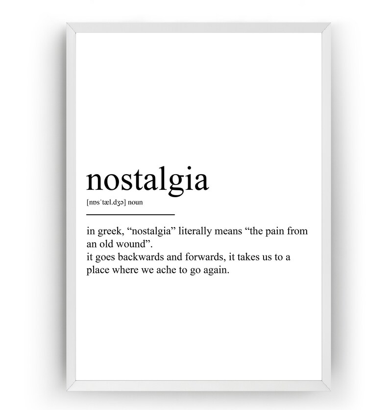 Nostalgia Definition Print | Etsy