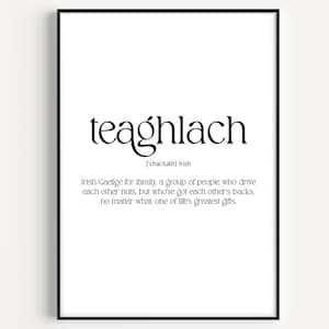 Teaghlach Definition Print - Etsy