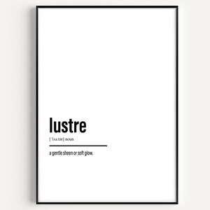 Lustre Definition Print - Etsy UK