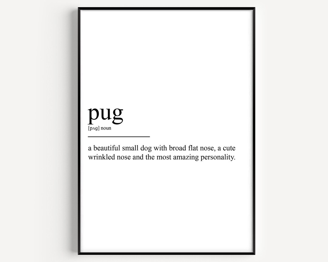 Pug Definition Print - Etsy