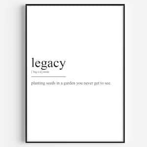 Legacy Definition Print - Etsy