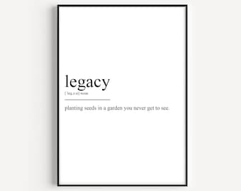 Legacy Definition Print, Inheritance, Black and White | Christian Wall ...