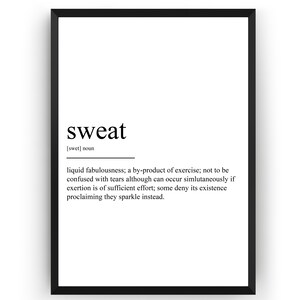 Sweat Definition Print - Etsy