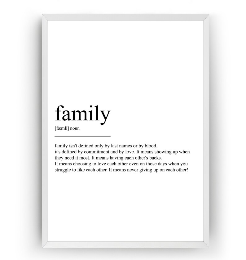 Family Definition Print Version 2 - Etsy