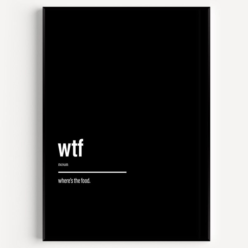WTF Definition Print - Etsy
