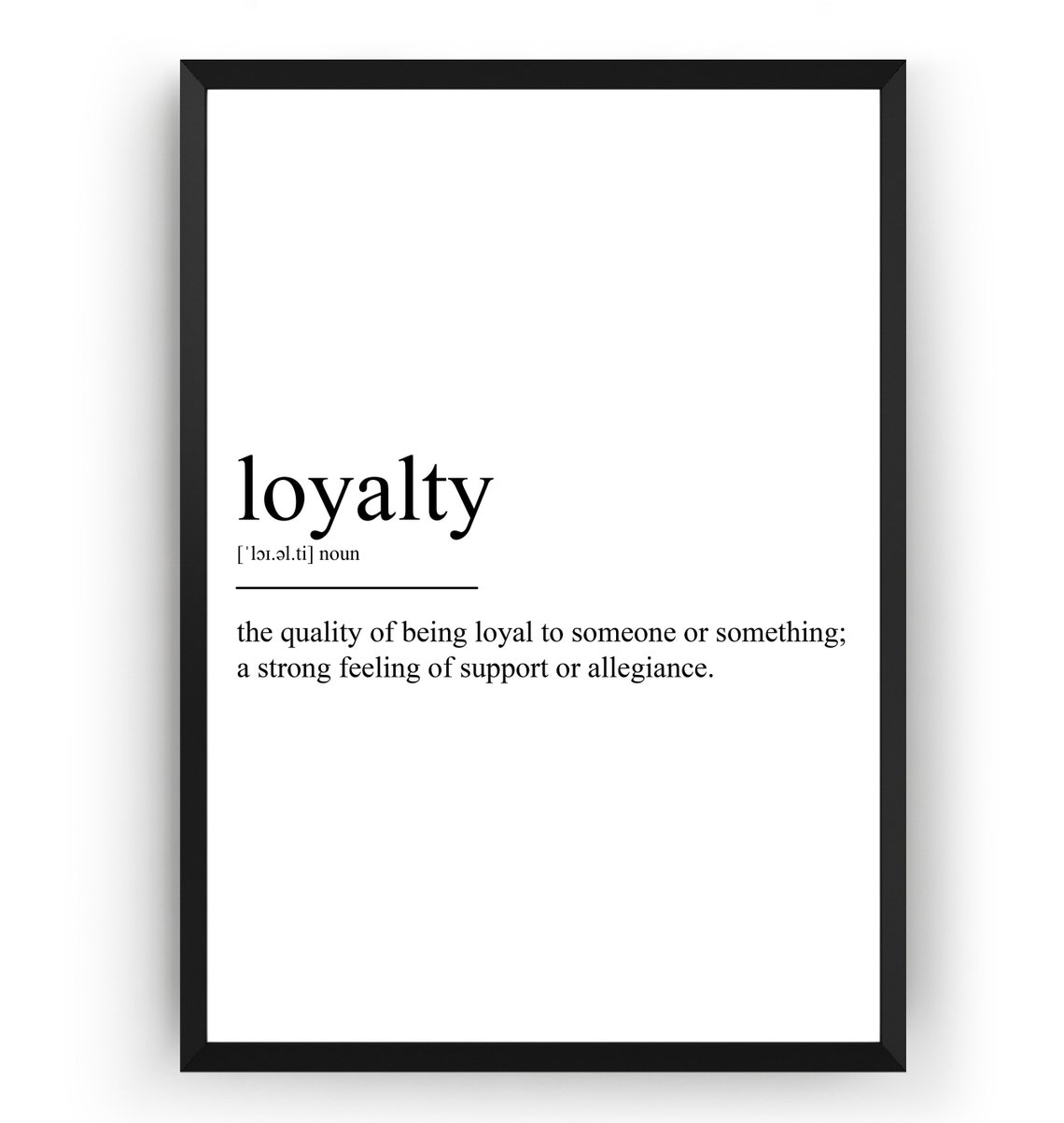 Loyalty Definition Print - Etsy UK