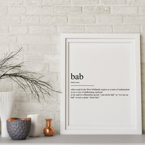 Bab Definition Print | Etsy
