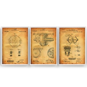 Gear Cog Set of 3 Patent Print Gearing Wall Art Poster - Etsy UK