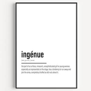 Ingénue Definition Print - Etsy