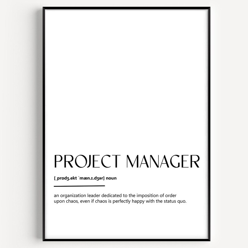 Project Manager Definition Print - Etsy UK