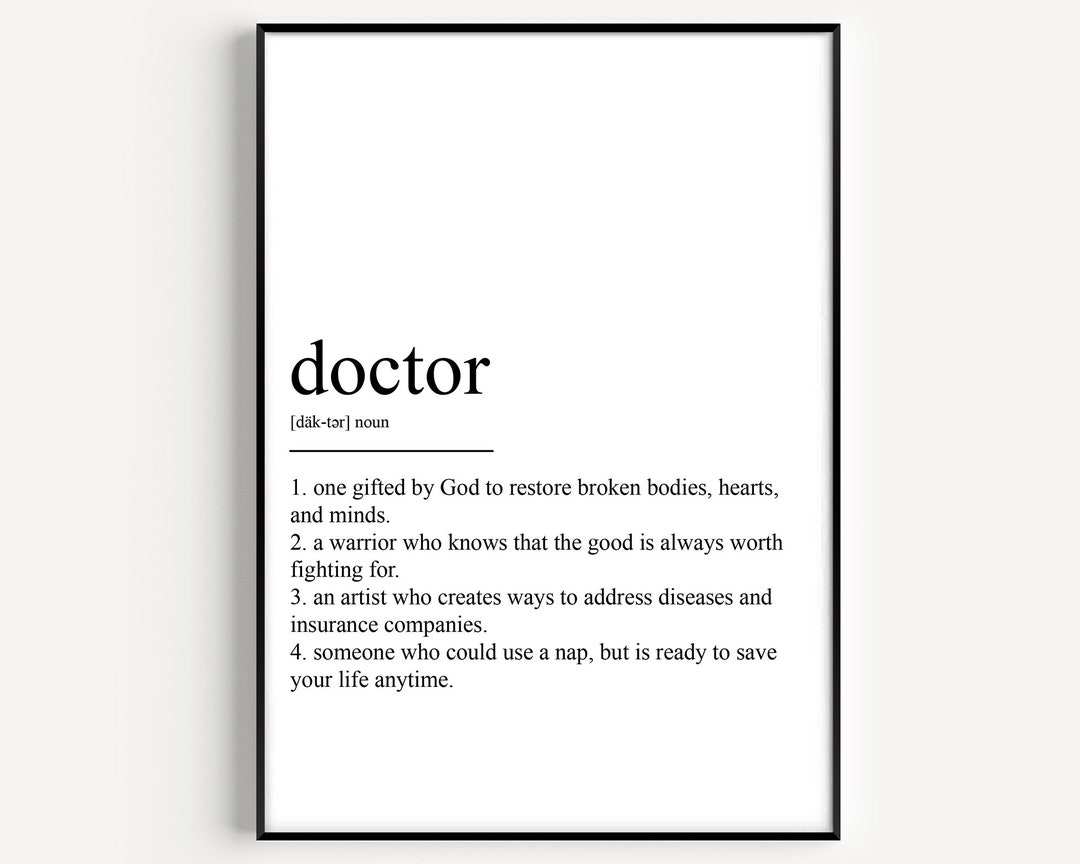 Doctor Definition Print - Version 3 - Etsy