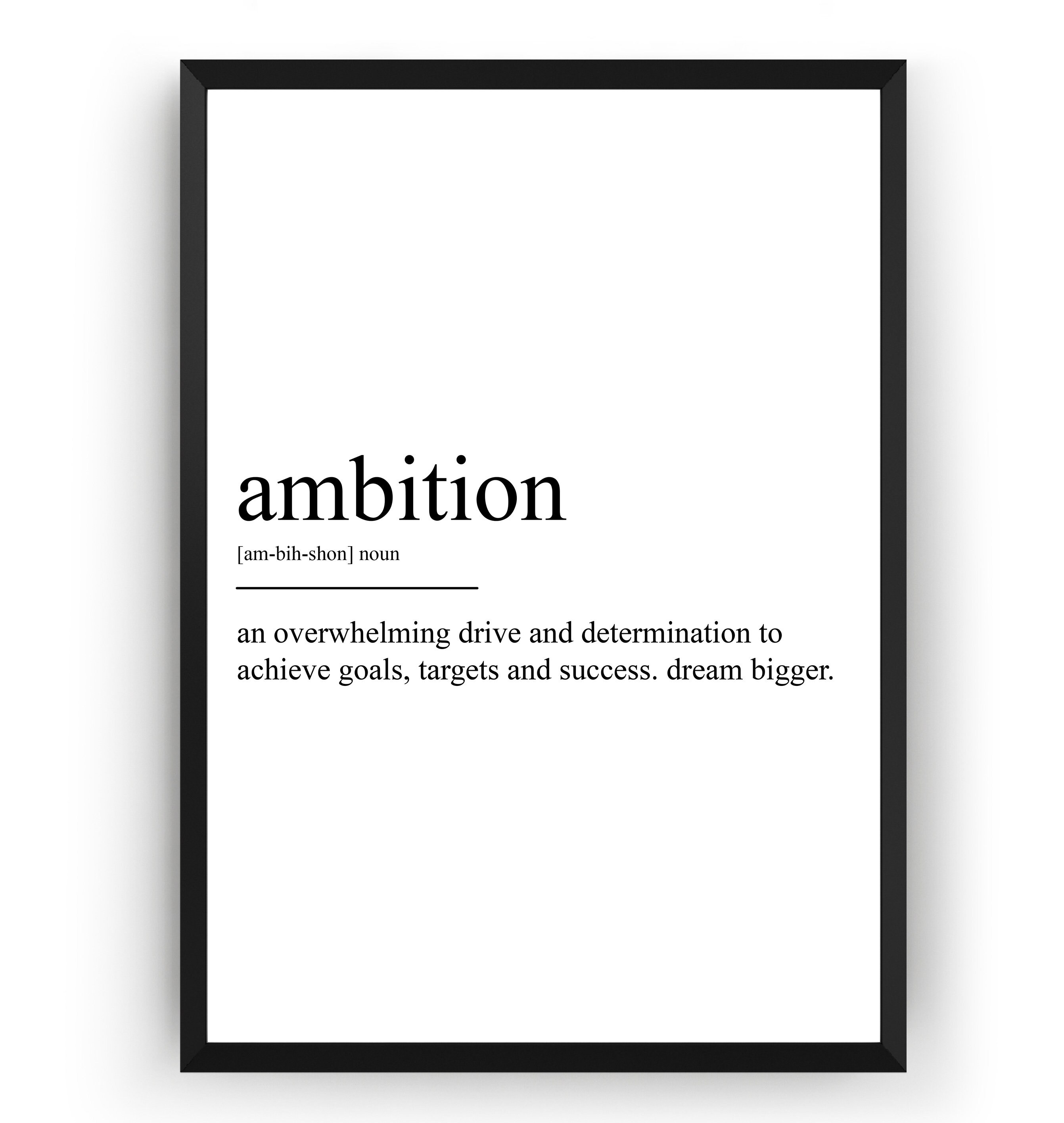 Ambition Definition Print Version 2 - Etsy