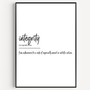 Integrity Definition Print - Version 4 - Etsy