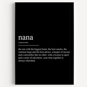 Nana Definition Print - Etsy