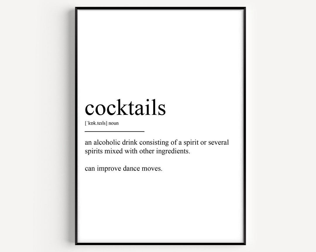 Cocktails Definition Print - Etsy UK