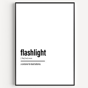 Flashlight Definition Print - Etsy