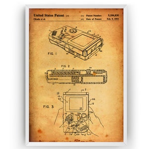 Game Boy 1993 Patent Print Gaming Wall Art Poster Blueprint | Etsy
