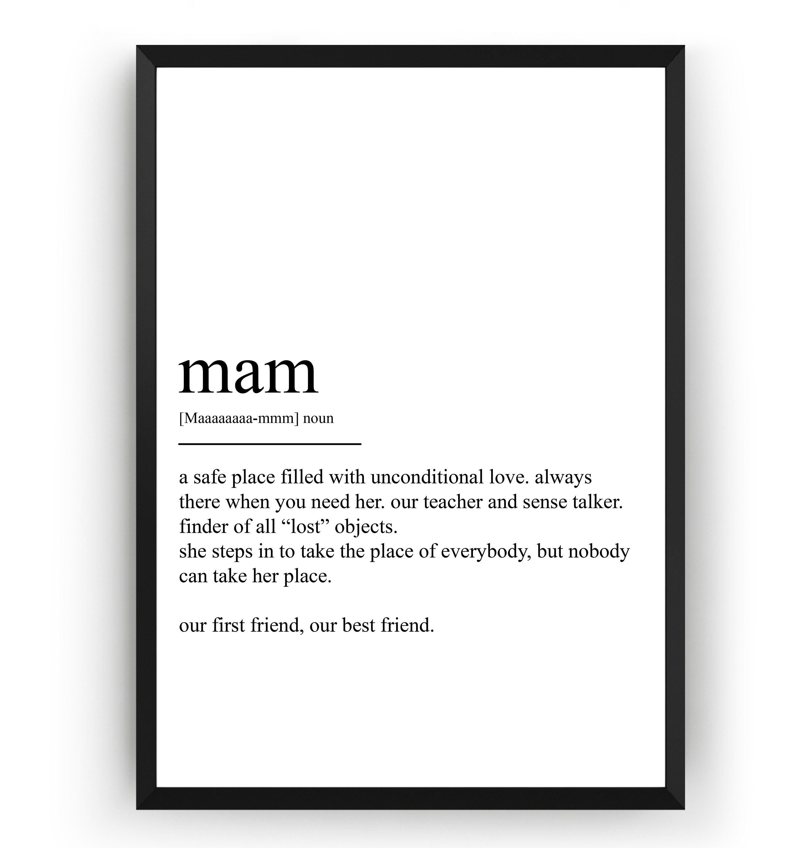 Mam Definition Print | Etsy