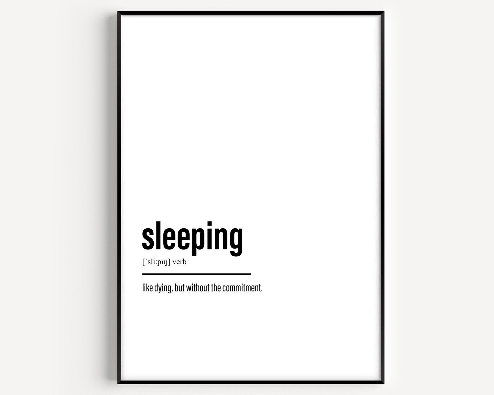 Sleeping Definition Print - Etsy