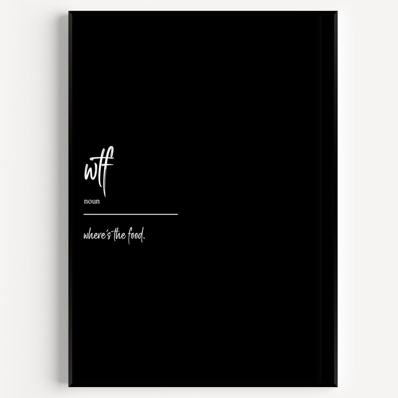 WTF Definition Print - Etsy
