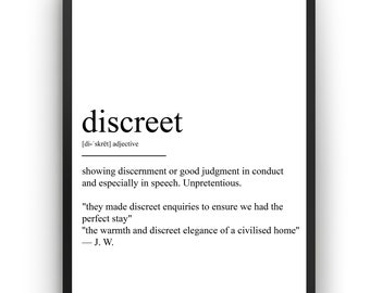 Discreet Print - Etsy