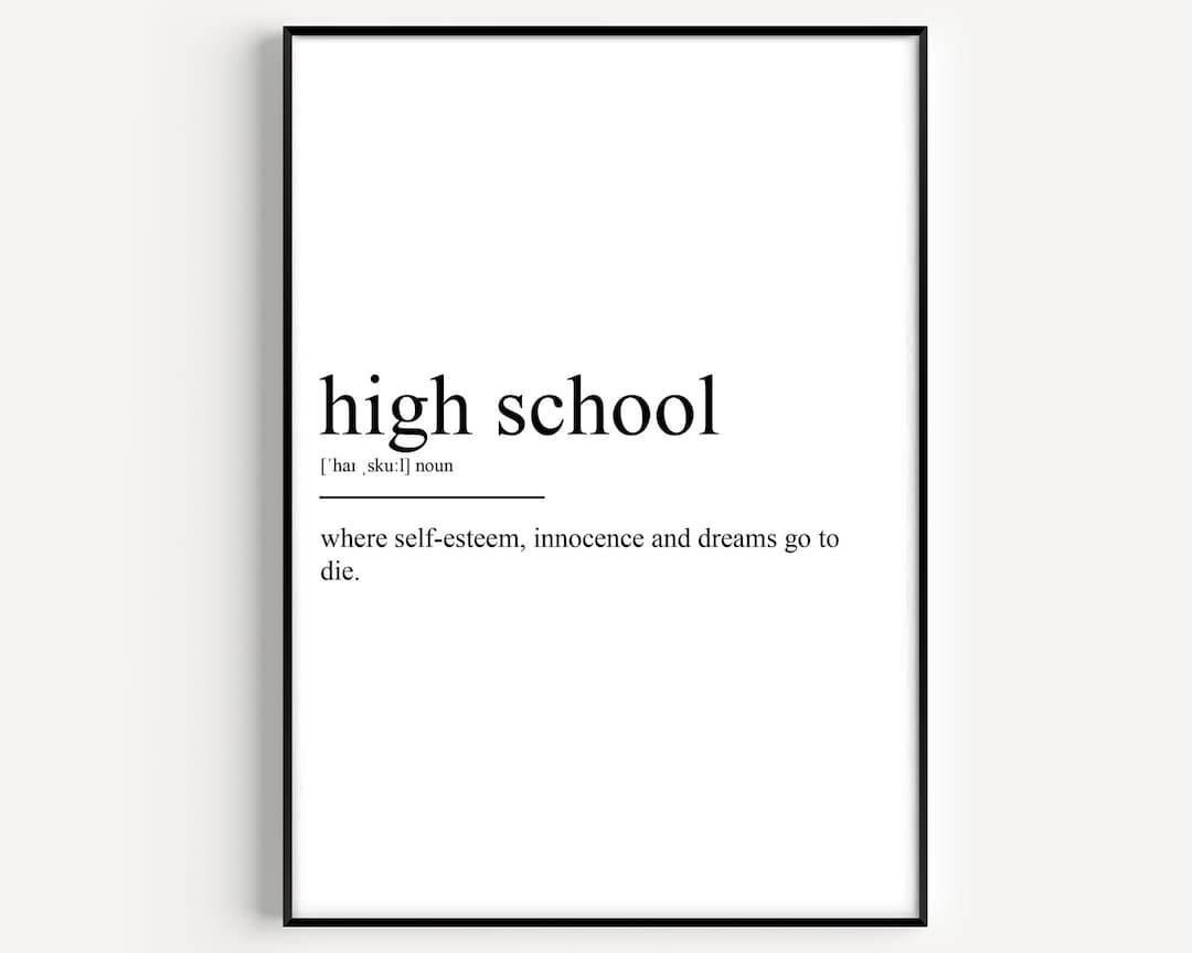 High School Definition Print - Etsy