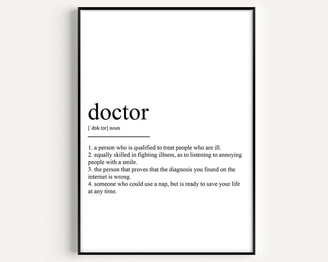 Doctor Definition Print - Version 2 - Etsy