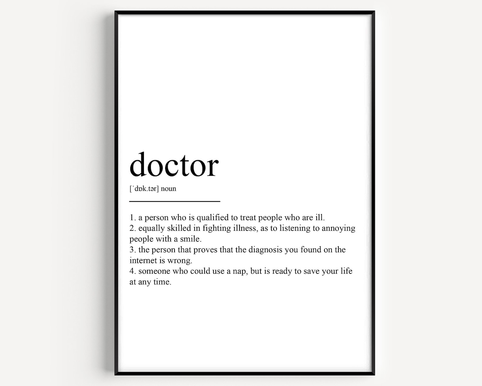 Doctor Definition Print - Version 2 - Etsy UK