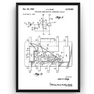 First Integrated Circuit 1963 Patent Print Wall Art Poster | Etsy UK