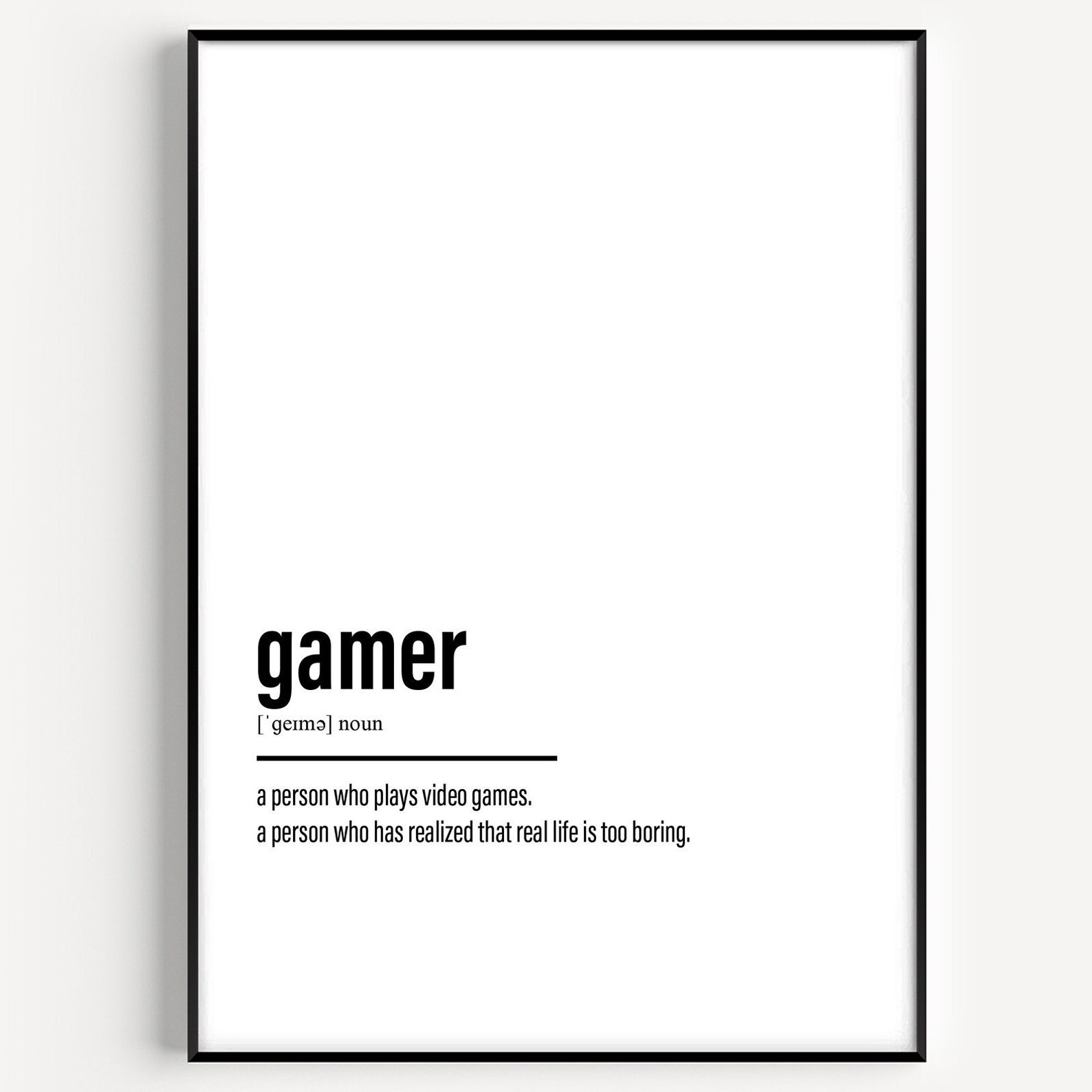 Gamer Definition Print - Etsy
