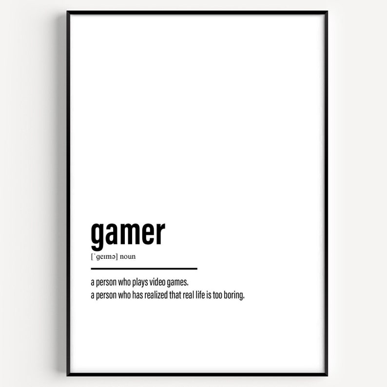 Gamer Definition Print - Etsy