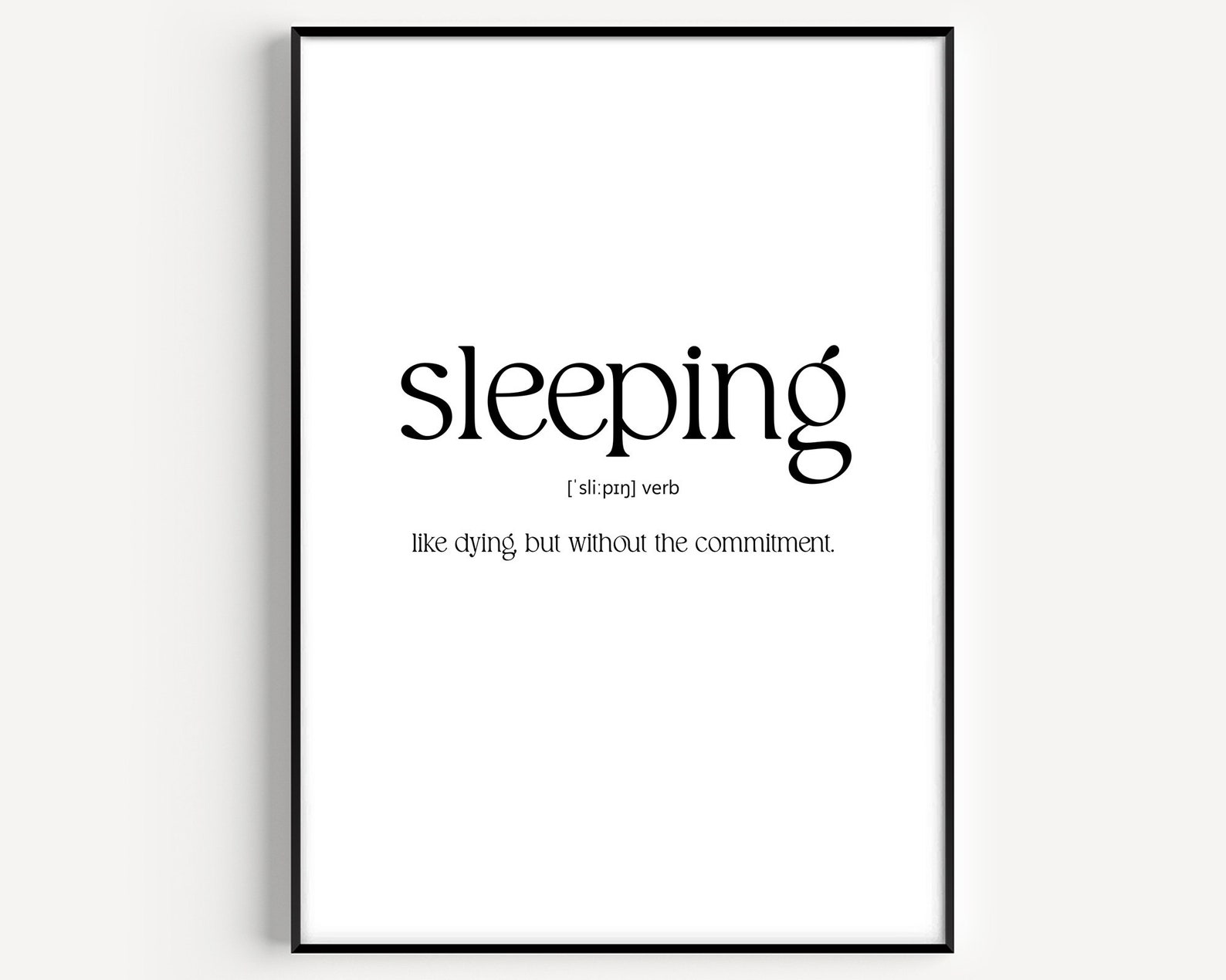 Sleeping Definition Print - Etsy